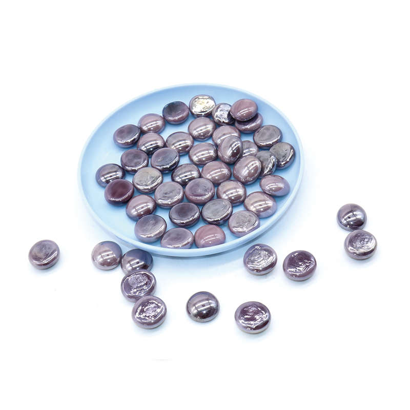 Purple Glass Gems – 17–19mm Flat Glass Beads - Decorative Pebbles ...